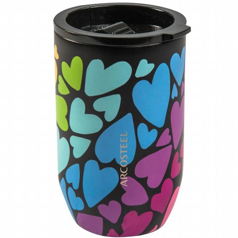 כוס תרמית 380 מ”ל נירוסטה לבבות – ארקוסטיל | Arcosteel