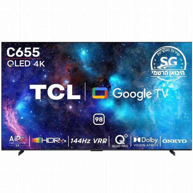 טלוויזיה חכמה 98'' QLED 4K 98C655 טי.סי.אל | TCL
