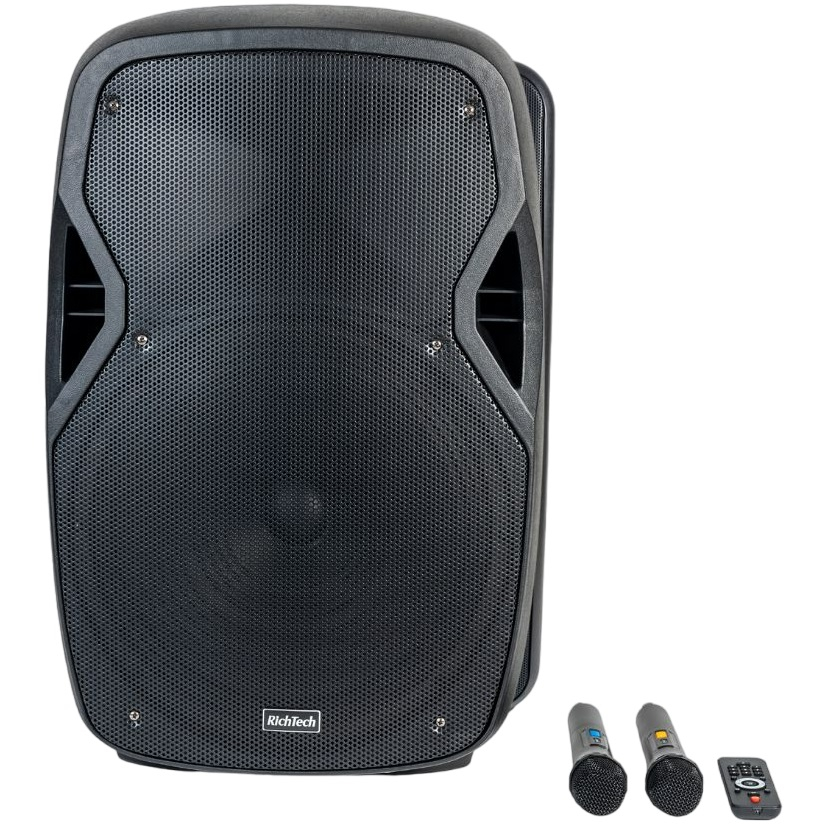 בידורית ניידת כולל 2 מיקרופונים אלחוטיים ושלט RichTech Studio 12 | ריצ'טק