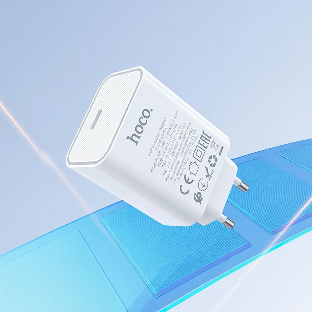 hoco C143A Benefit 20W USB-C PD Fast Charger | EU Plug Adapter מטען קיר ...