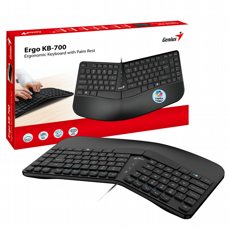 מקלדת חוטית Genius Ergo KB-700 | ג`ניוס